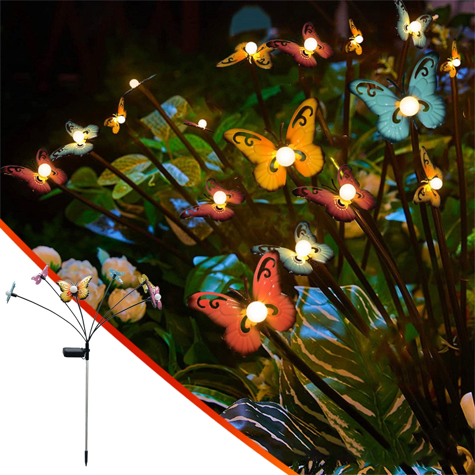 Grrvtrz Solar Powered Ground Mounted Courtyard Lights Outdoor Garden ...