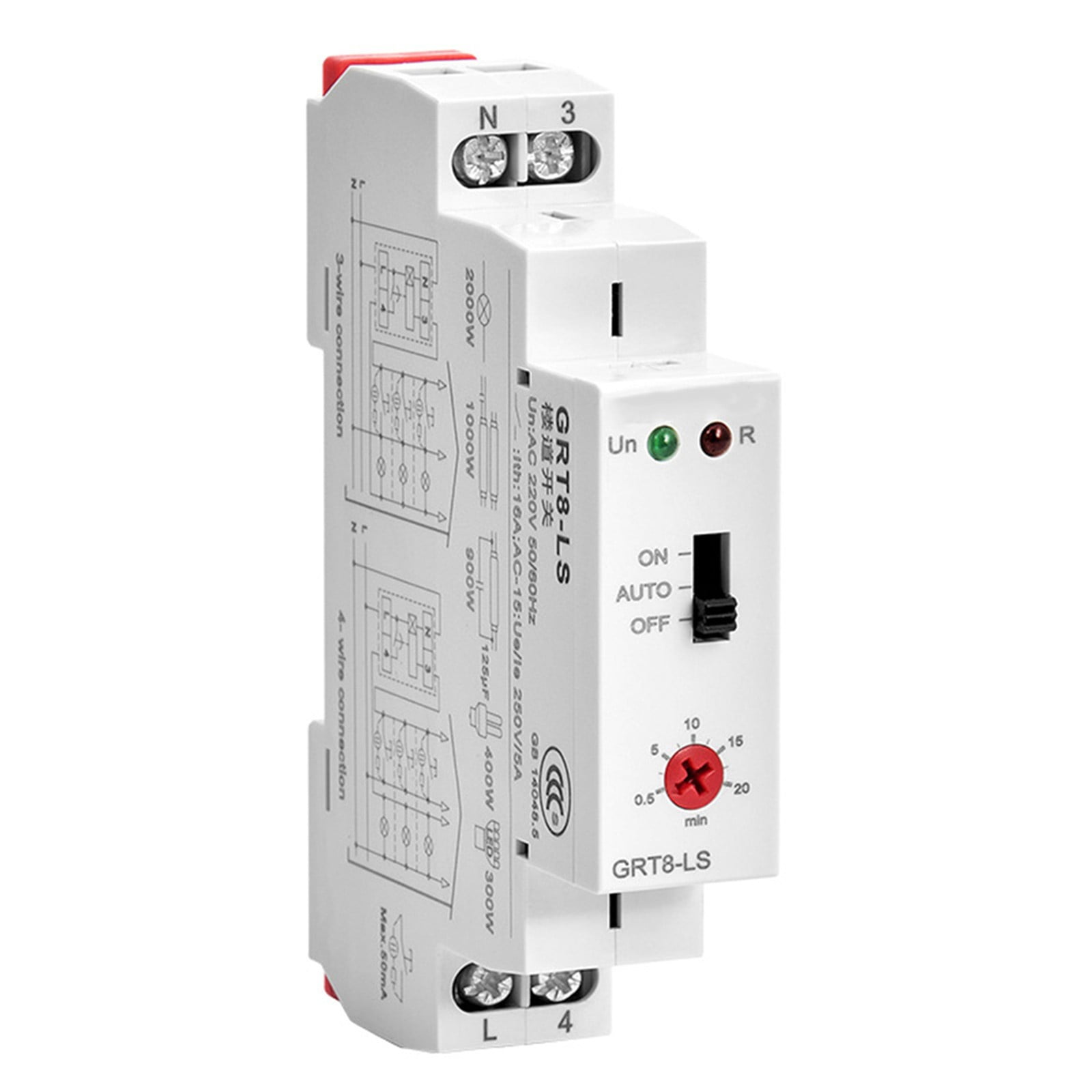 Grt8-Ls Time Relay Ac230V Staircase Automatic 0.5-20 Min Adjustable ...