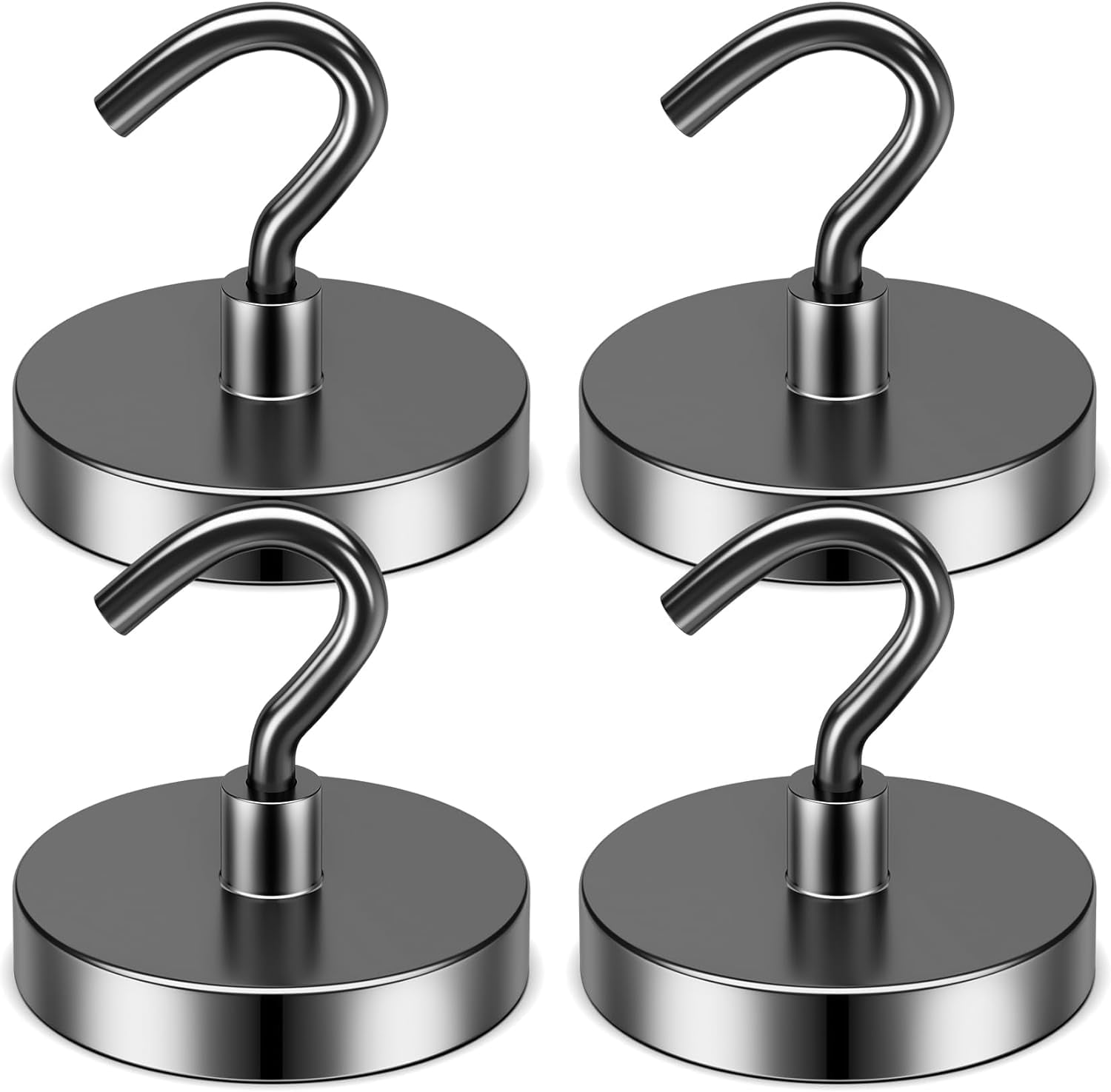 Grtard 4 Pack Strong Magnetic Hooks Heavy Duty 110LBS Neodymium Magnet ...