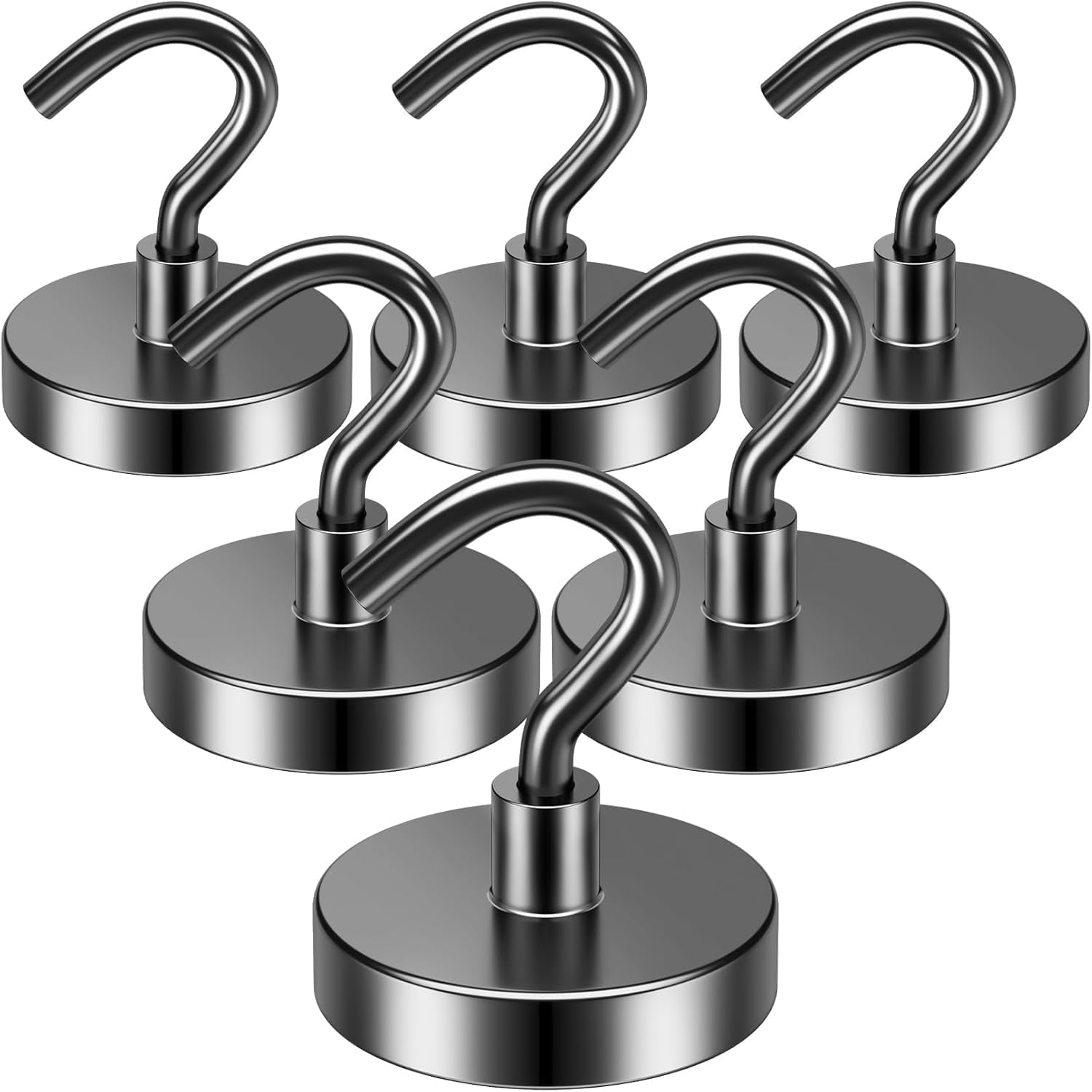 Grtard 6 Pack Heavy Duty Magnetic Hooks 50lbs+ Neodymium Magnet Hooks ...