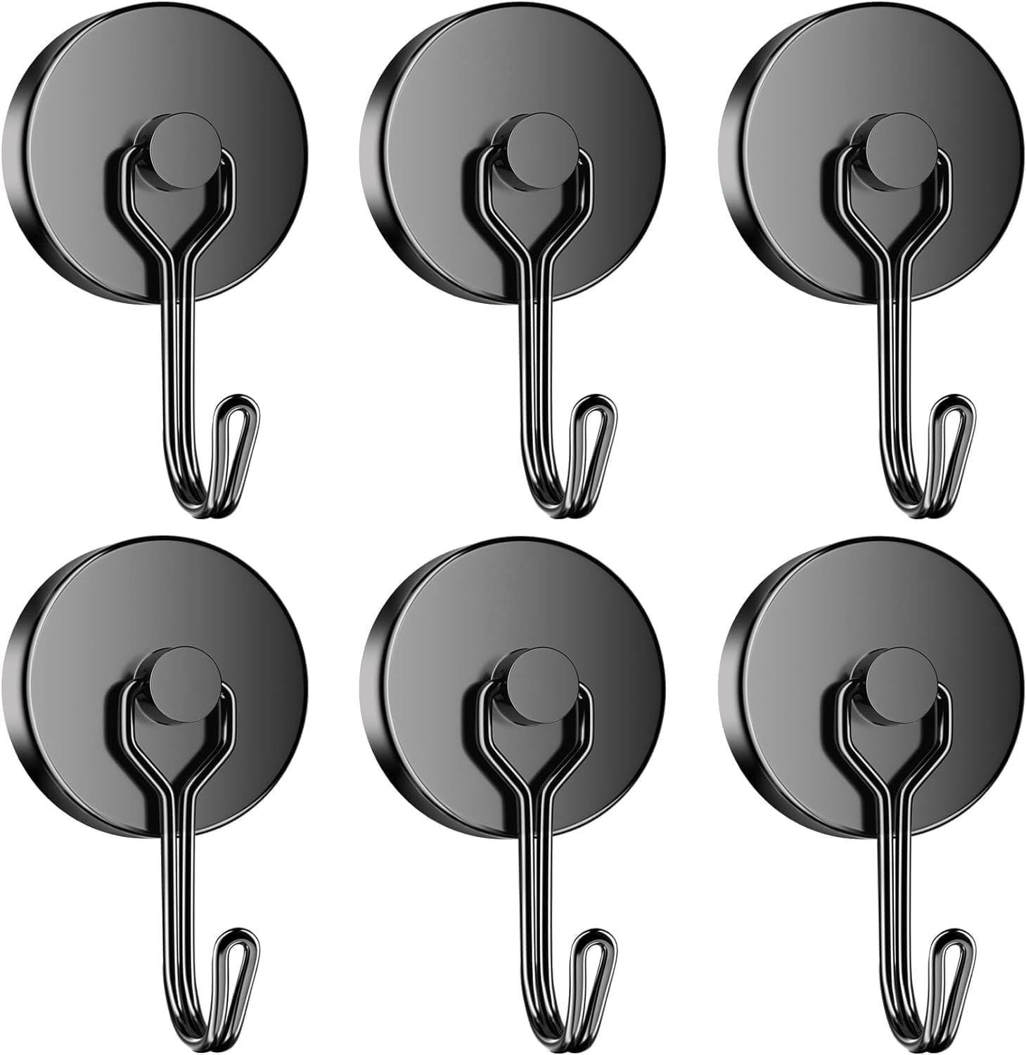 Grtard 6 Pack Magnetic Hooks 110 LBS Heavy Duty Neodymium Magnet Hook ...