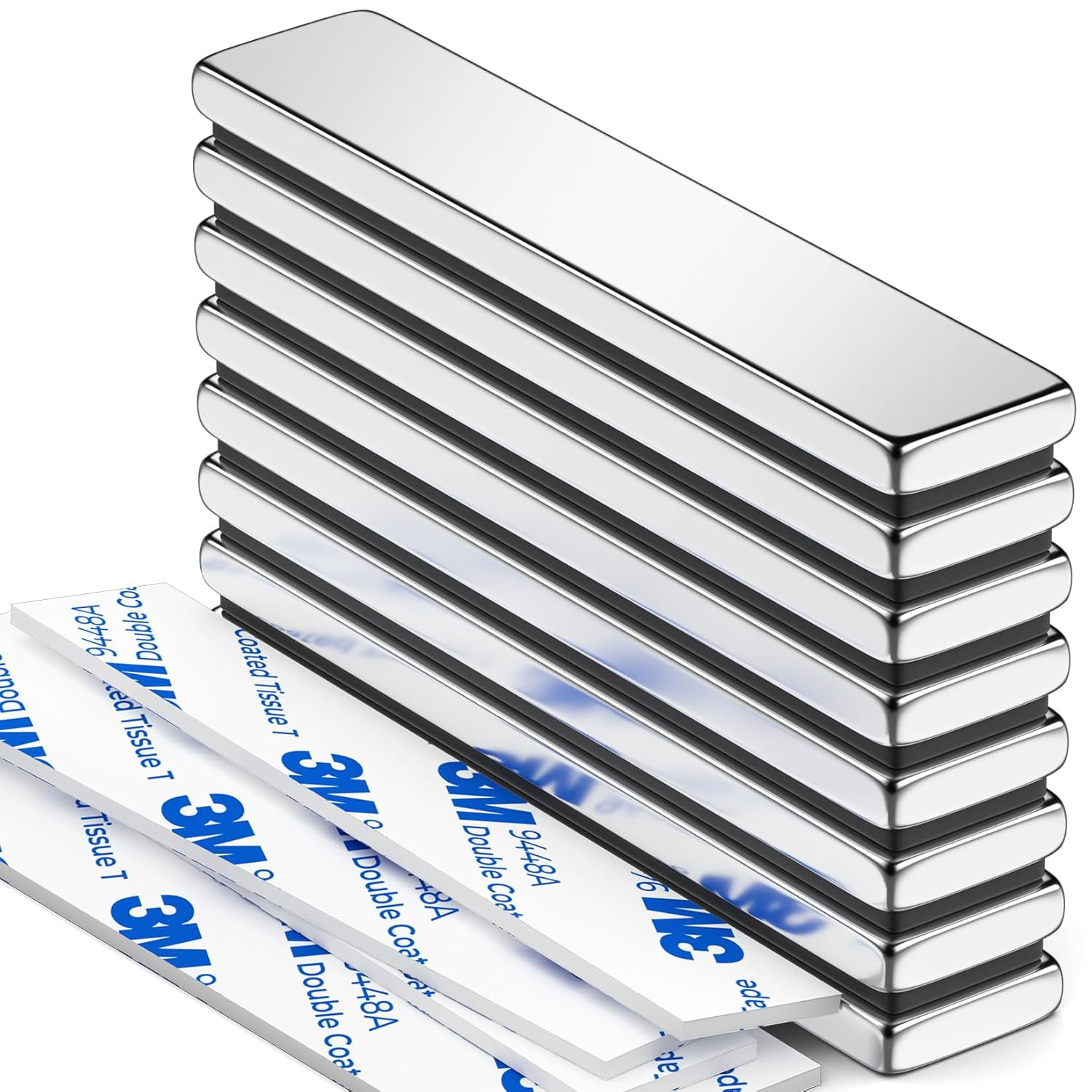 Grtard 8Pcs Magnets Bar, Neodymium Magnet Strips Heavy Duty, Rare Earth ...