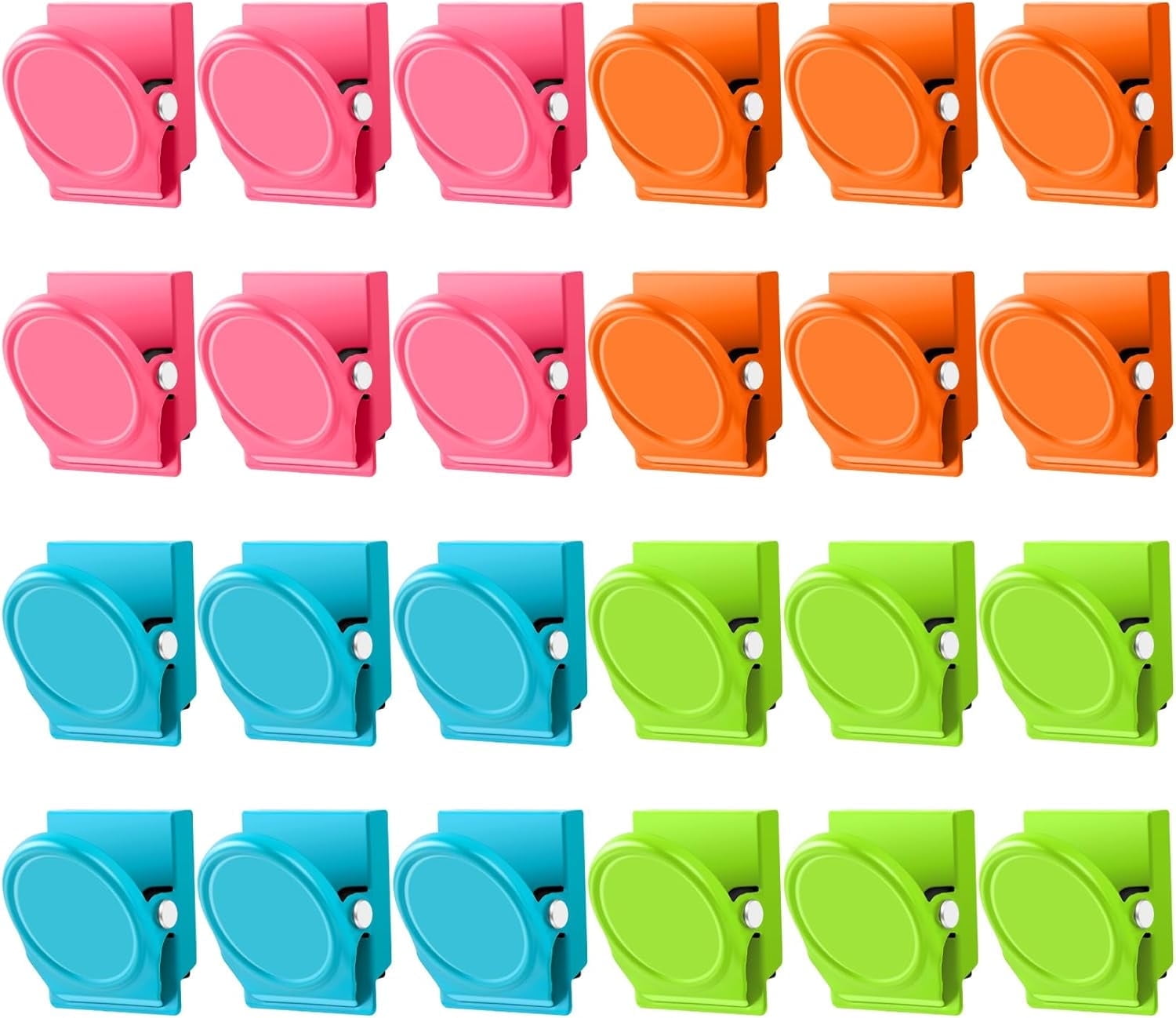 GRTARD Magnetic Clips 24 Pack Metal Refrigerator Whiteboard Office and ...