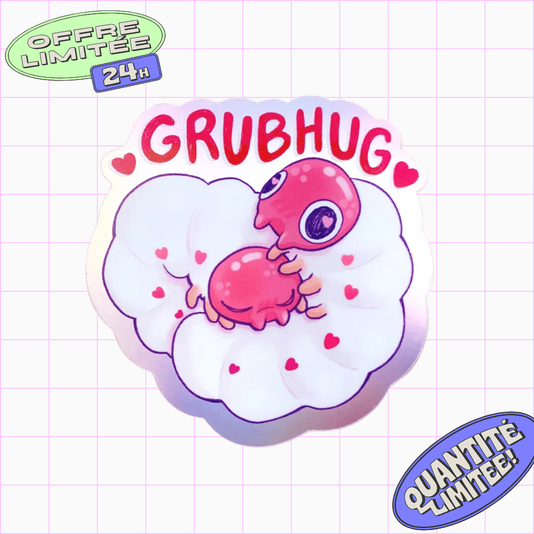 Grub Hug Sticker | Cute Beetle Worm Design | Valentine s Gift for ...