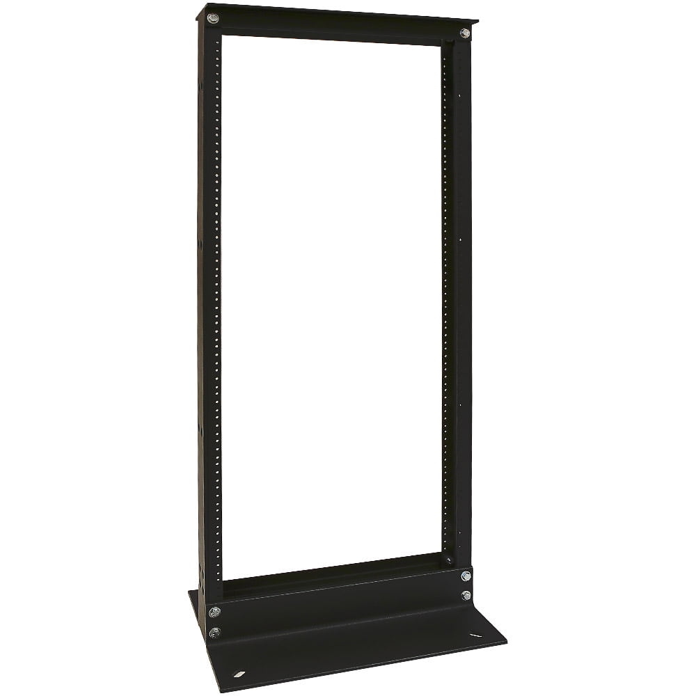 Gruber 2 Post 4 FT Aluminum Network Rack - 24U - Black - 19" Cable ...