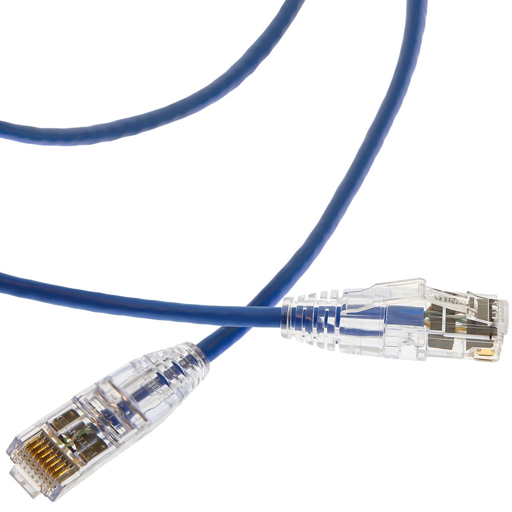 Gruber Mini Cat 6 Patch Cable - 8 FT - Blue - Pack of 10 - Walmart.com