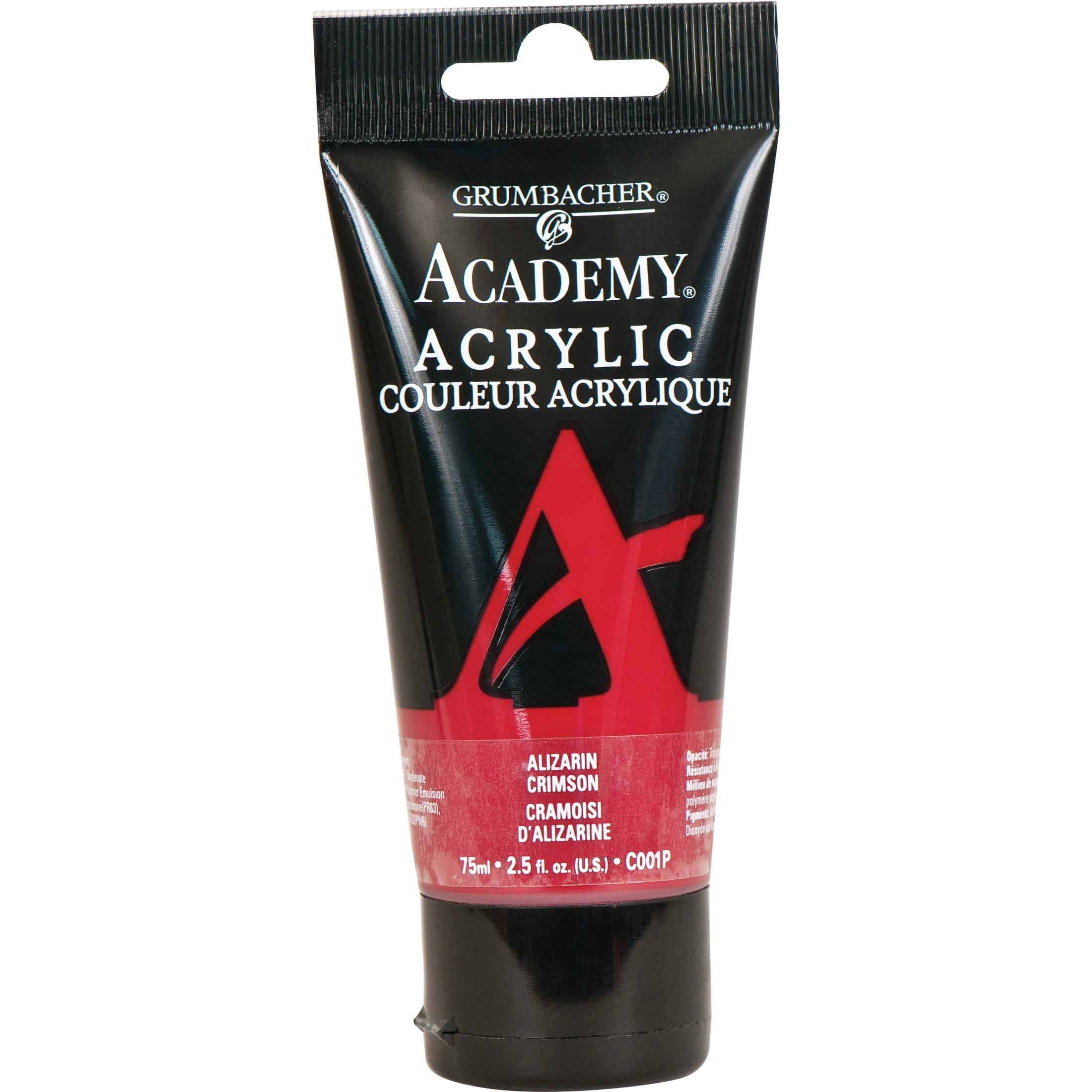 Grumbacher Acrylic Paint, 75ml Tube, Alizarin Crimson, High Opacity ...