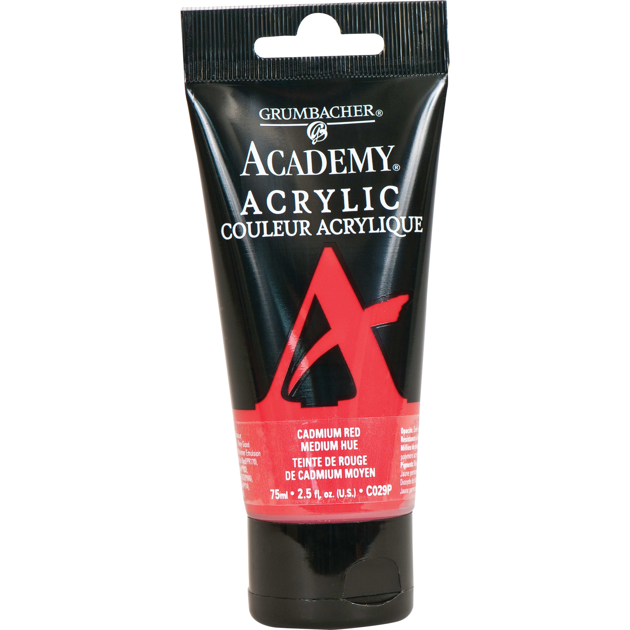 Grumbacher Acrylic Paint Cadmium Red Medium 75ml Tube High-opacity ...