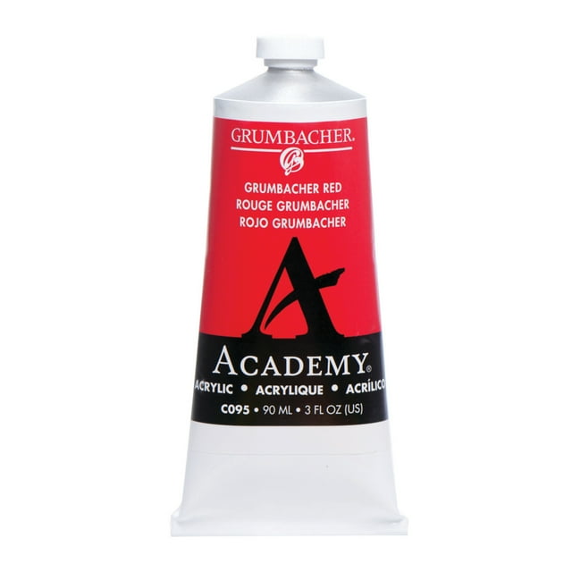 Grumbacher Academy Acrylic, 90ml Tube, Grumbacher Red - Walmart.com