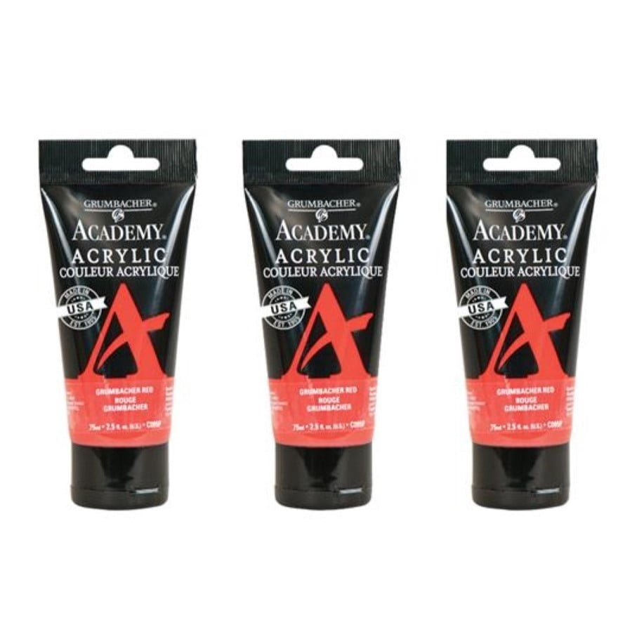 Grumbacher Academy Acrylic Paint, Grumbacher Red, 75ml/2.5 oz. Plastic ...