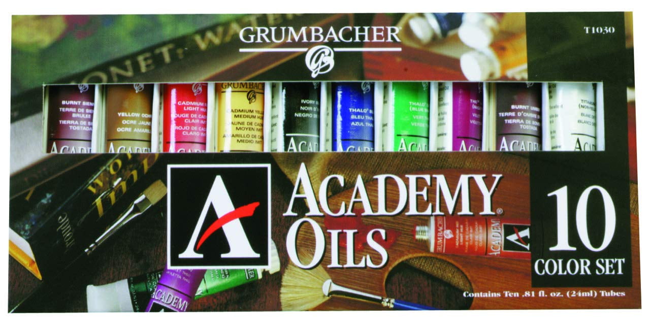 Grumbacher Academy Oil Color Set, 10-Colors - Walmart.com