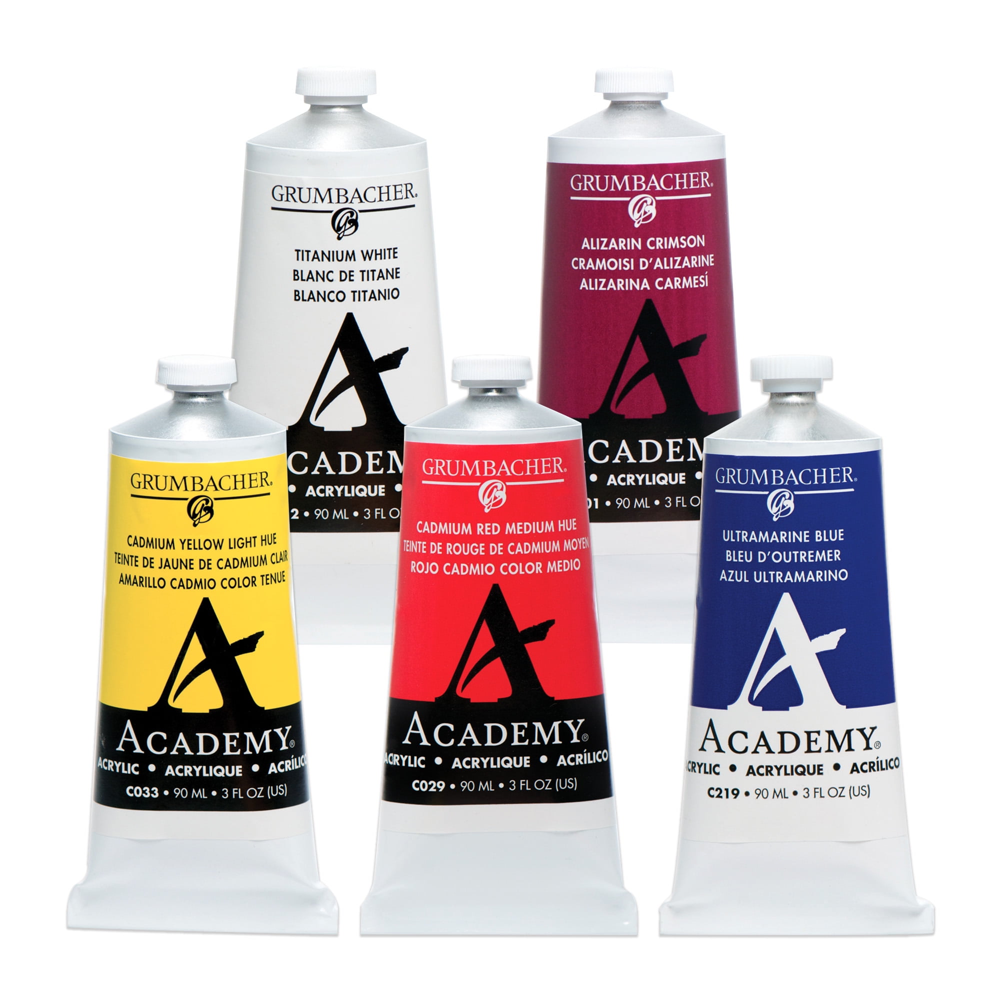 Grumbacher Academy Professional Acrylic Paint 90ml Colors - Metal Tubes ...