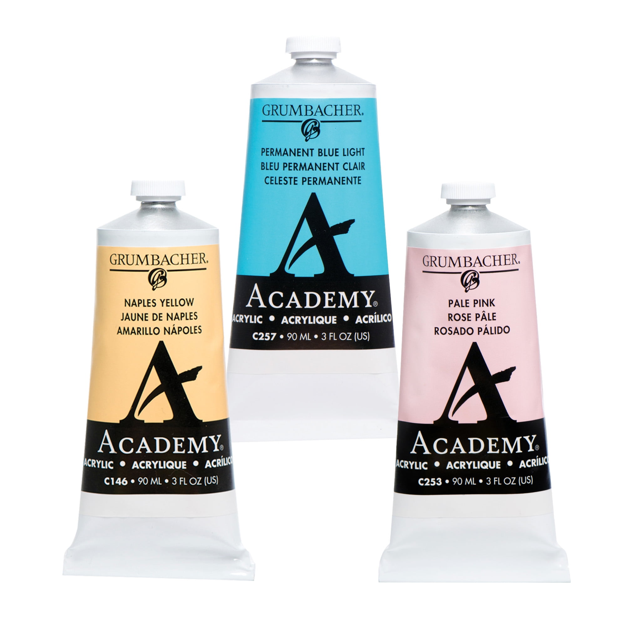 Grumbacher Academy Professional Acrylic Paint 90ml Colors - Metal Tubes ...