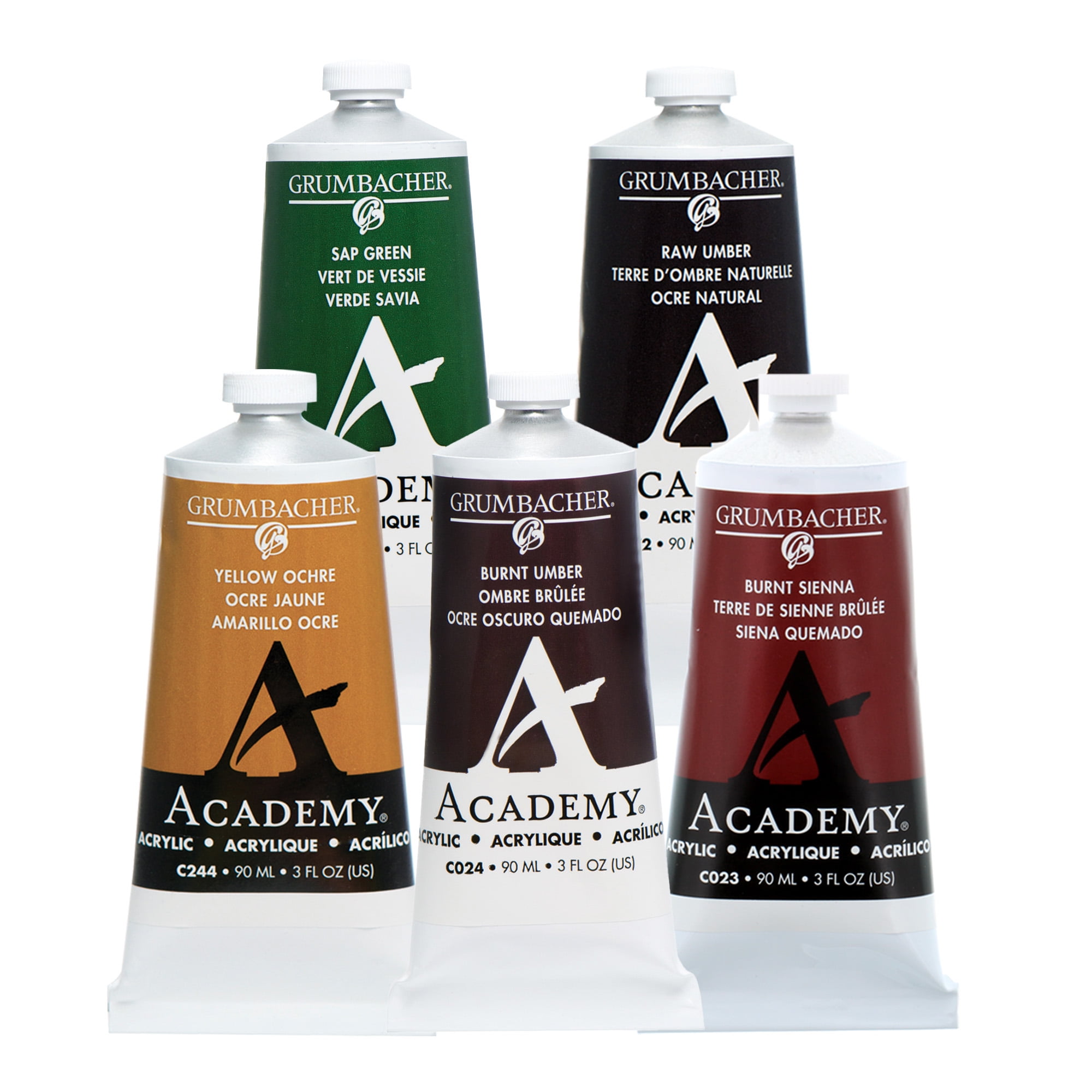 Grumbacher Academy Professional Acrylic Paint 90ml Colors - Metal Tubes ...