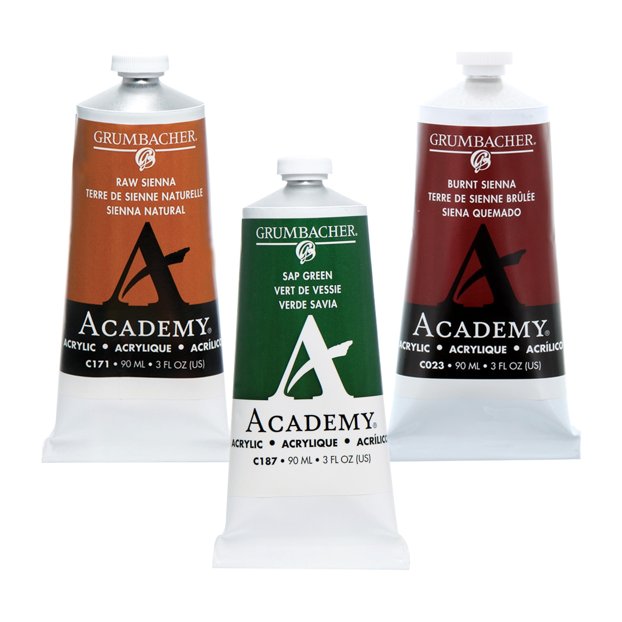 Grumbacher Academy Professional Acrylic Paint 90ml Colors - Metal Tubes ...