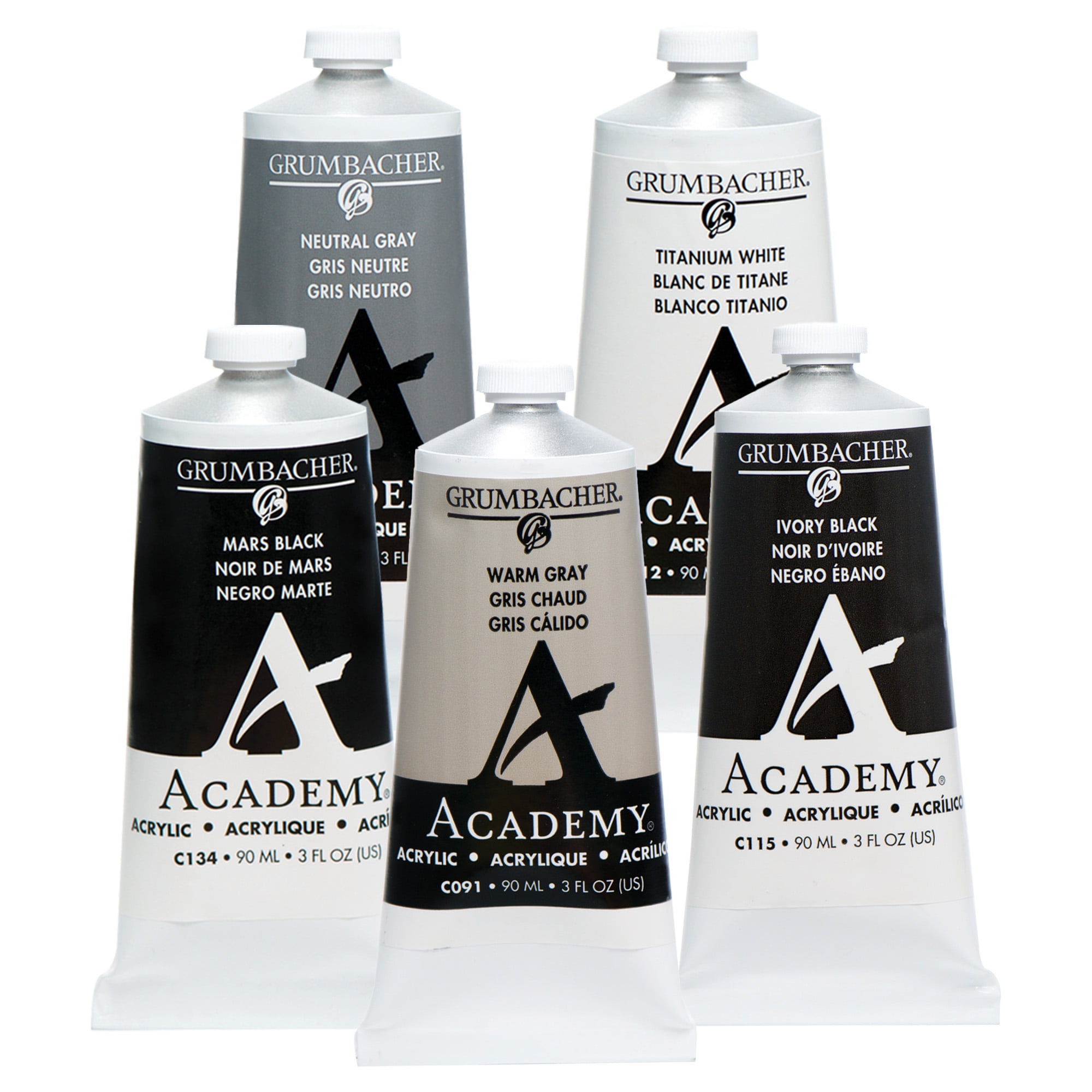 Grumbacher Academy Professional Acrylic Paint 90ml Colors - Metal Tubes ...