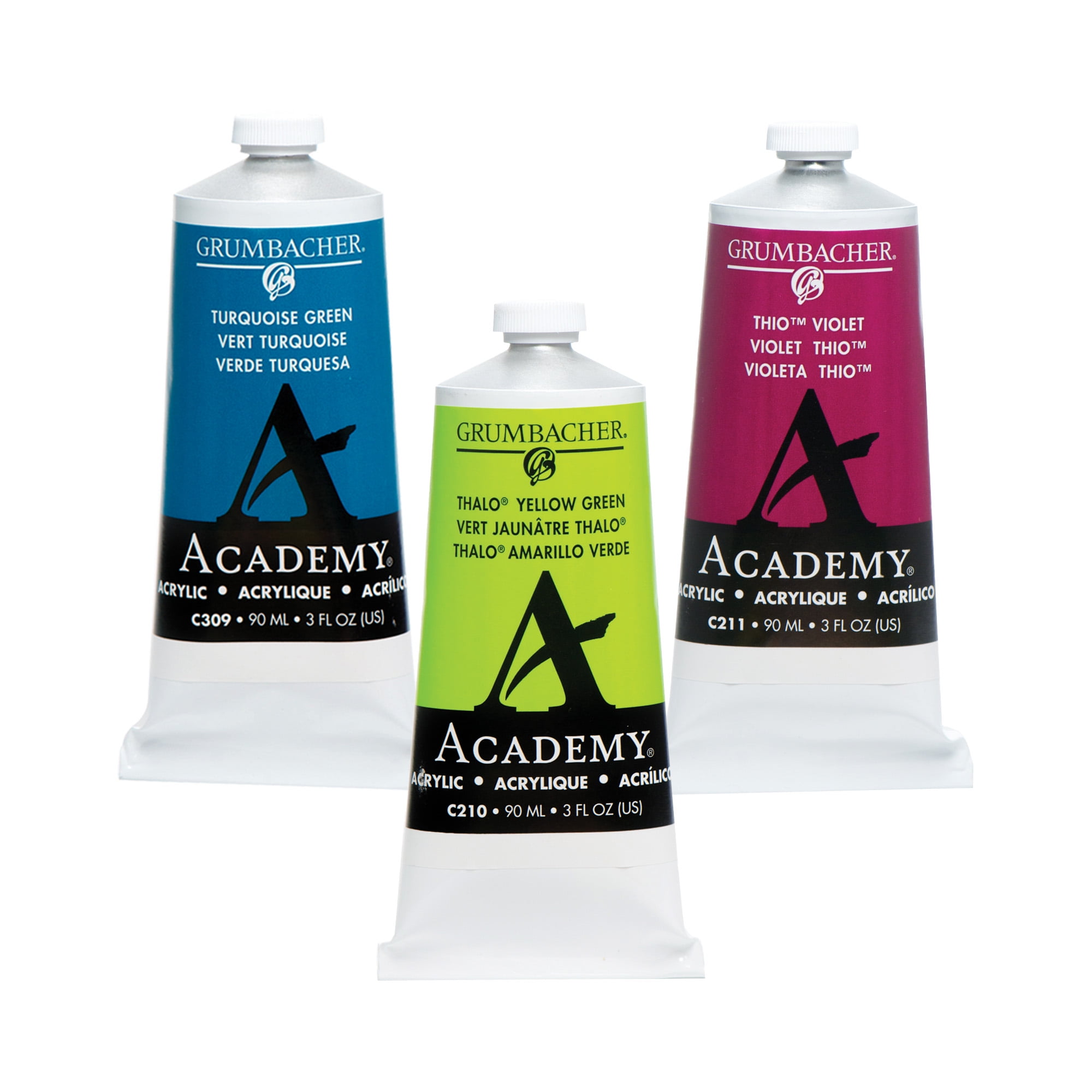 Grumbacher Academy Professional Acrylic Paint 90ml Colors - Metal Tubes ...