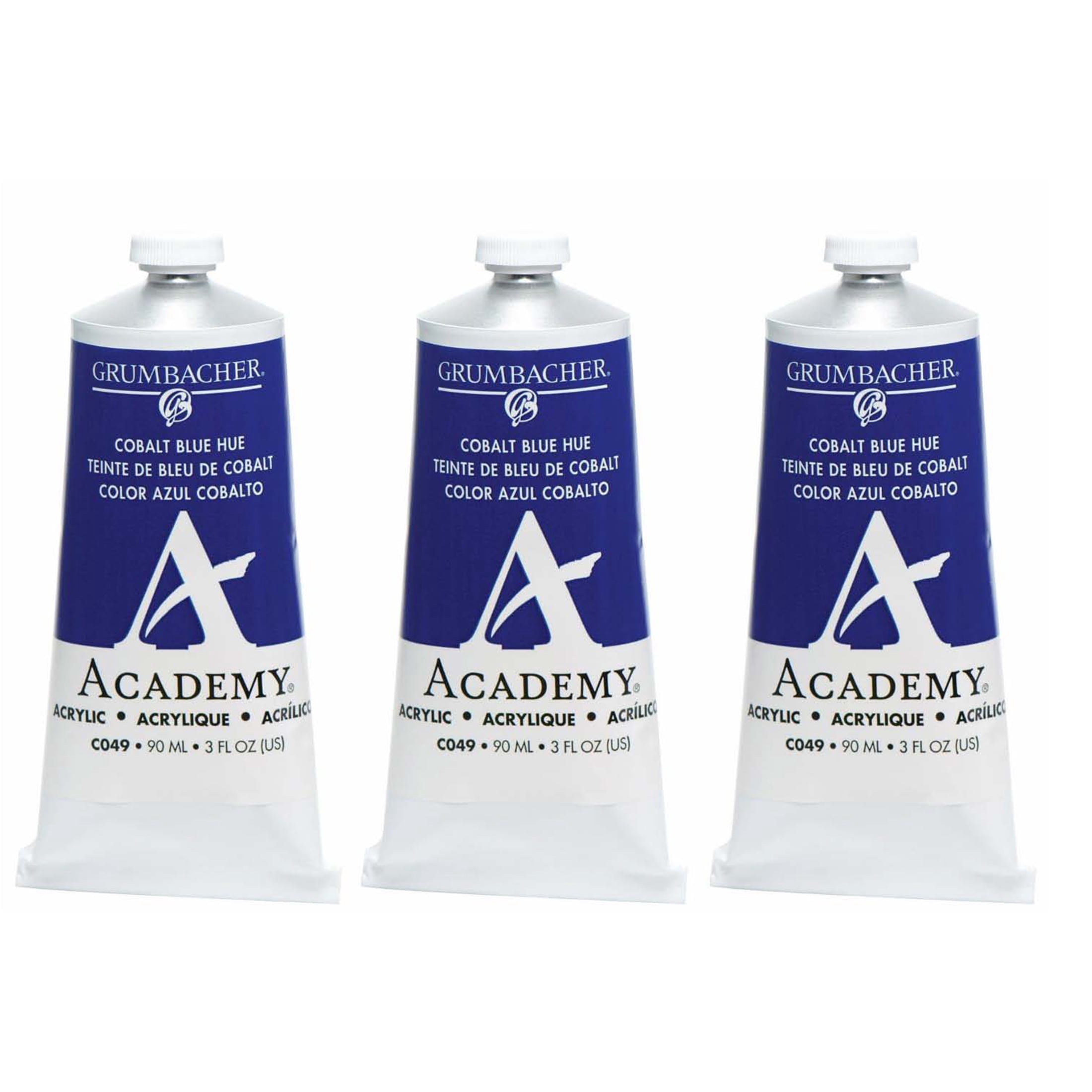 Grumbacher Acrylic Paint, Cobalt Blue Hue, 90ml/3 oz. Metal Tube, 3 ...