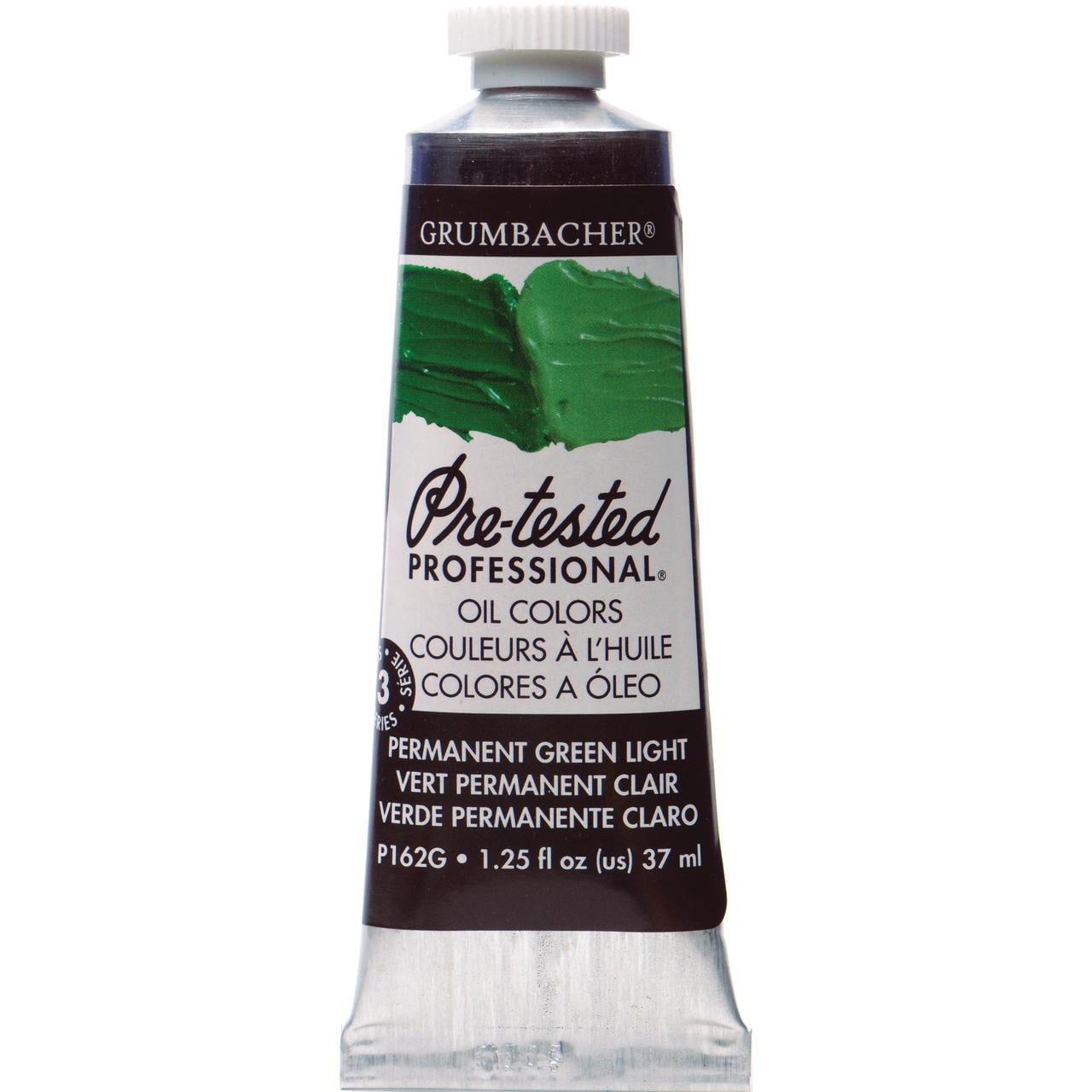 Grumbacher Pre-Tested Oil Color, 37ml Tube, Permanent Green Light ...