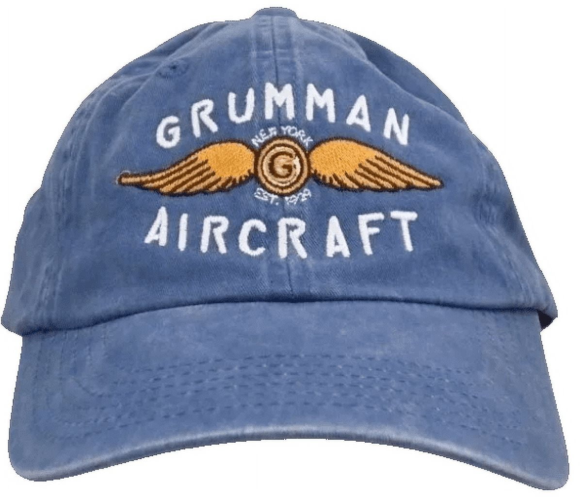 Grumman Embroidered Aircraft Wings Baseball Cap, Blue, Aviation HAT ...