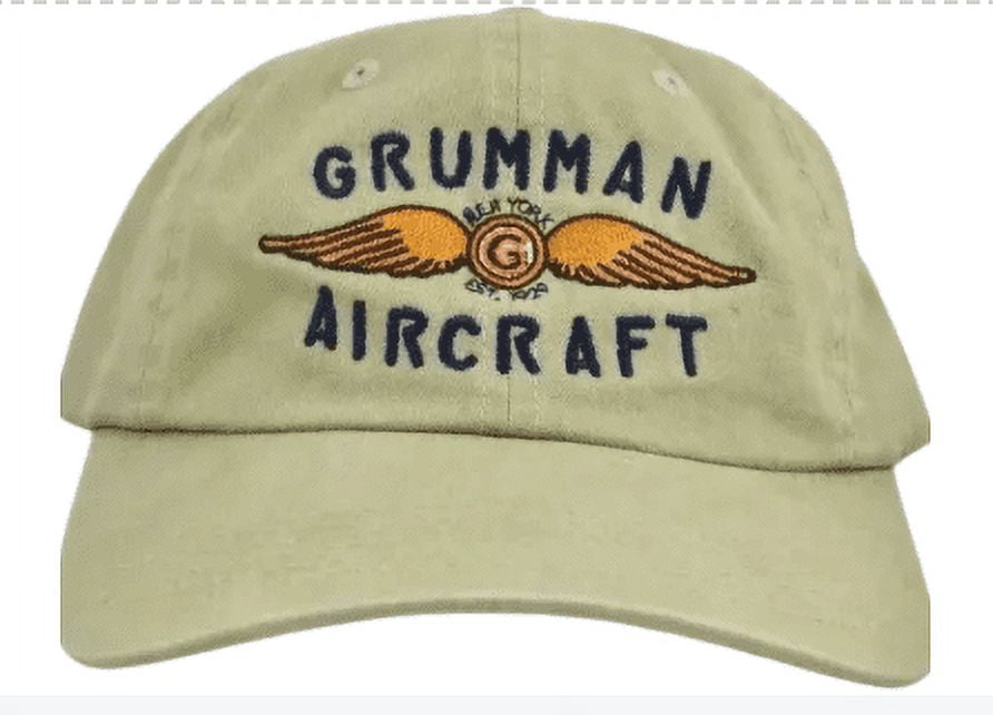 Grumman Embroidered Aircraft Wings Baseball Cap, Khaki, Aviation HAT ...