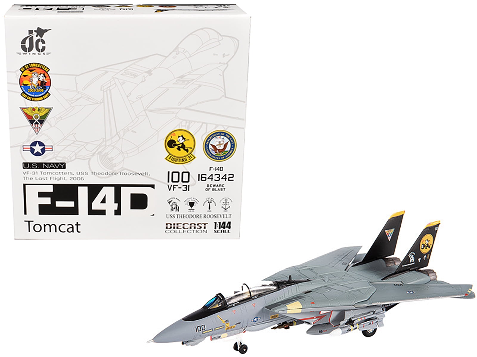 Grumman F-14D Tomcat Fighter Aircraft "USS Theodore Roosevelt, The Last ...
