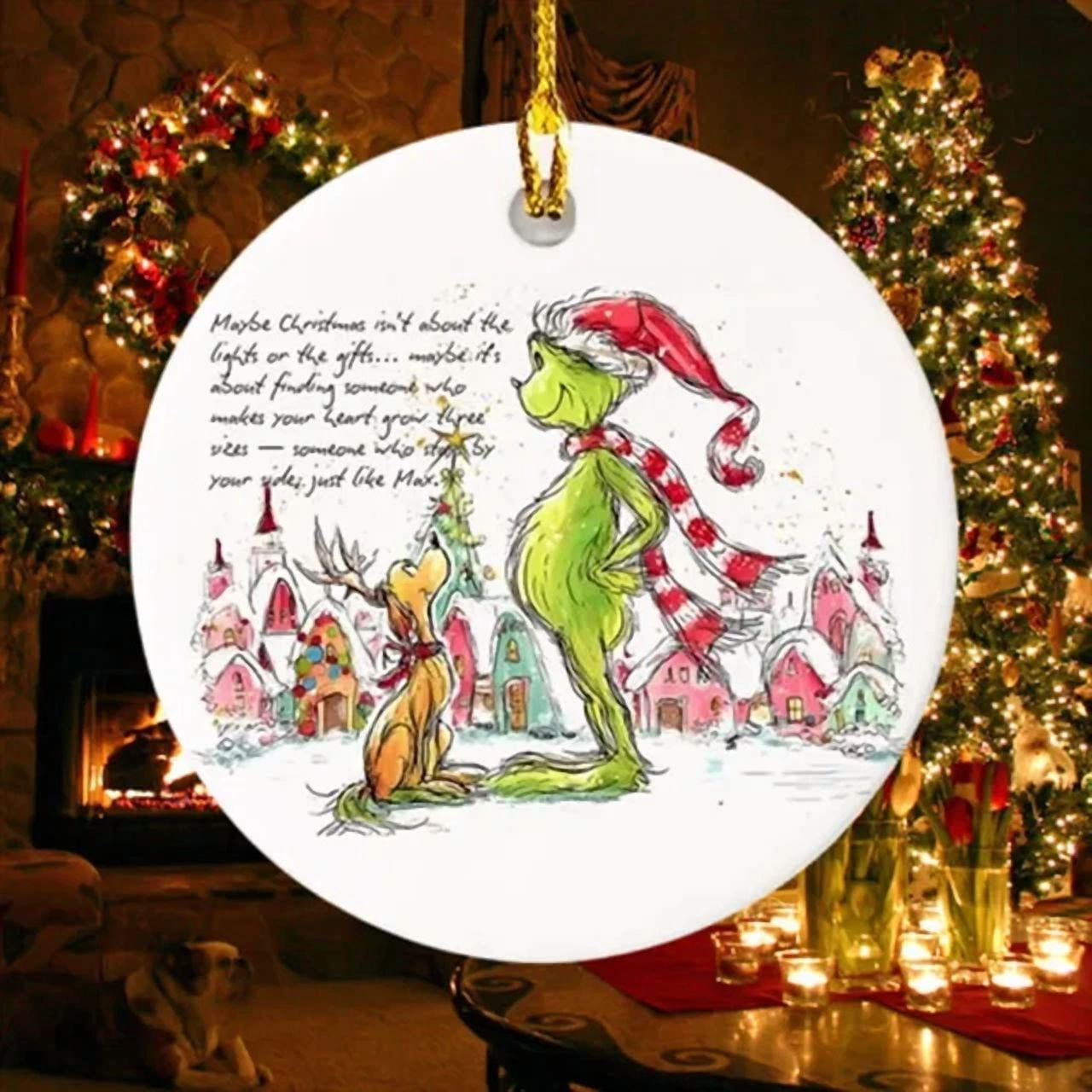 Grump-Mode Dog Max, Noel Grump-Mode Ornaments, Noel Ceramic Ornament 2D ...