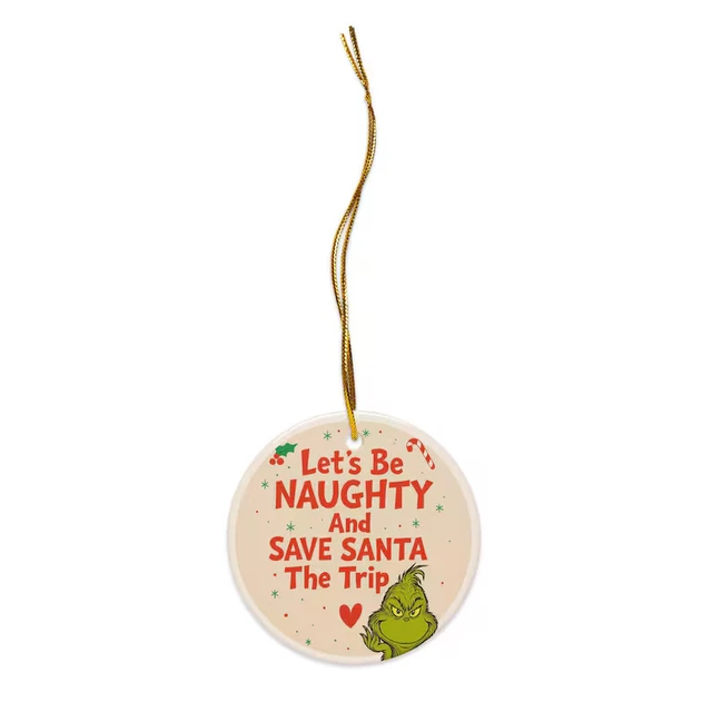Grump-Mode Noel Ceramic Ornament Round Noel Decor Ceramic Ornament 2D ...