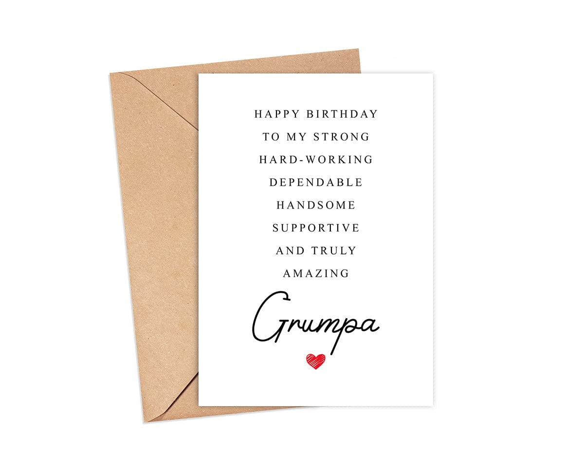 Grumpa Birthday Card Poem - Birthday Card For Grumpa - Amazing Gift ...