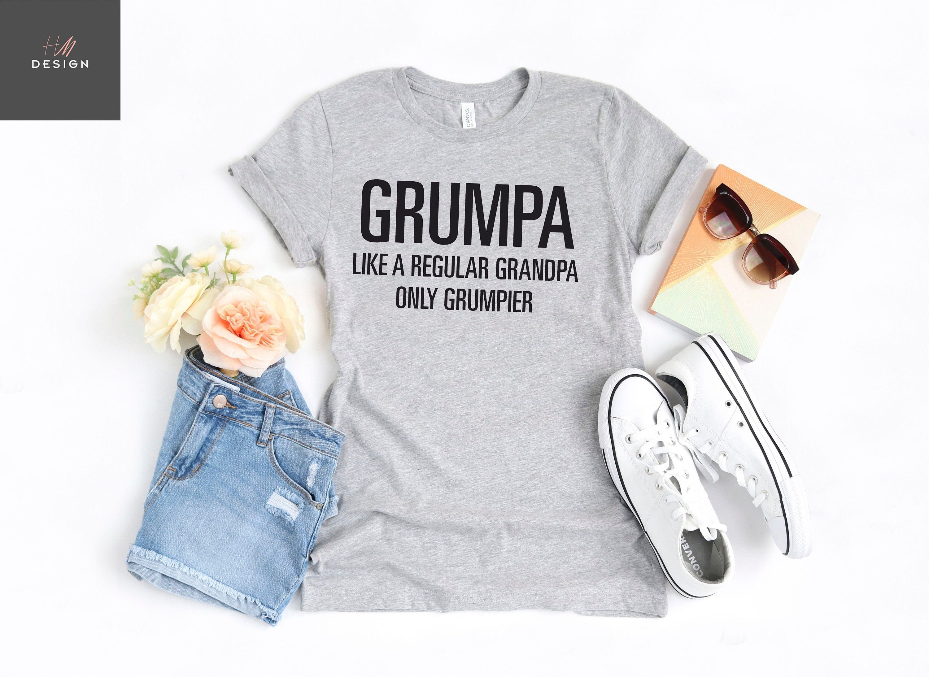 Grumpa Like a Regular Grandpa Only Grumpier T-Shirt Dad Shirt Grandpa ...