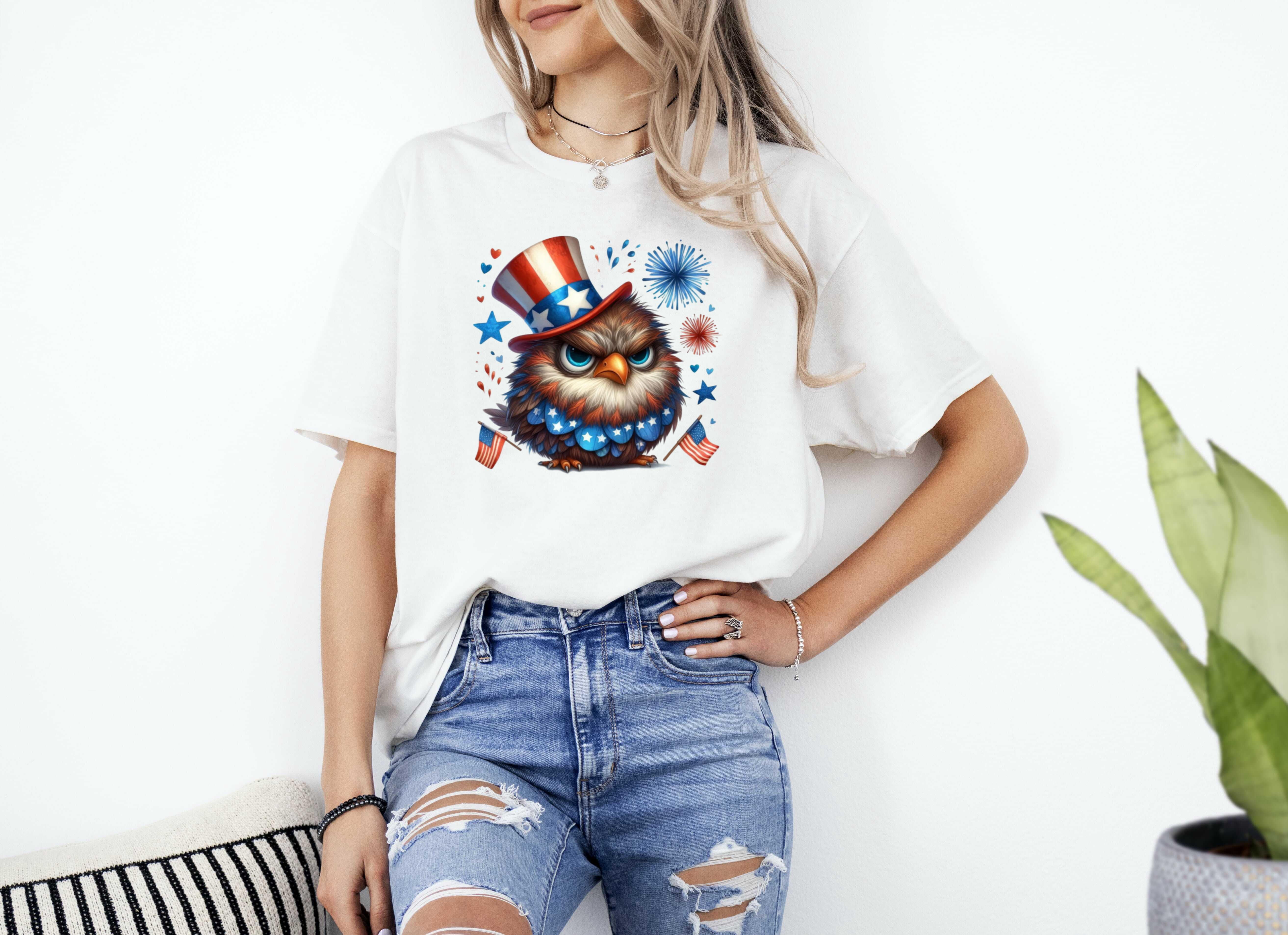Grumpy Birds Watercolor Patriotic 4th Of July Independence Day ...