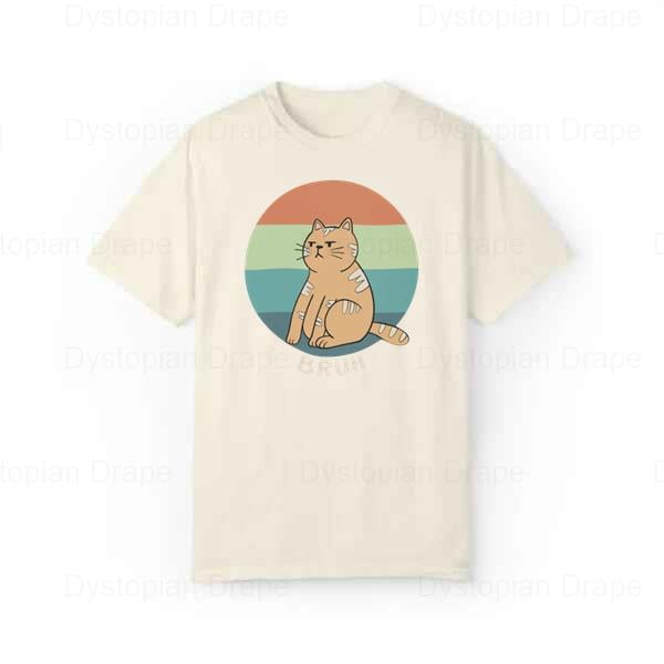 Grumpy Bruh Orange Cat Vintage Meme Humor Gift Tee Comfort Color TShirt ...