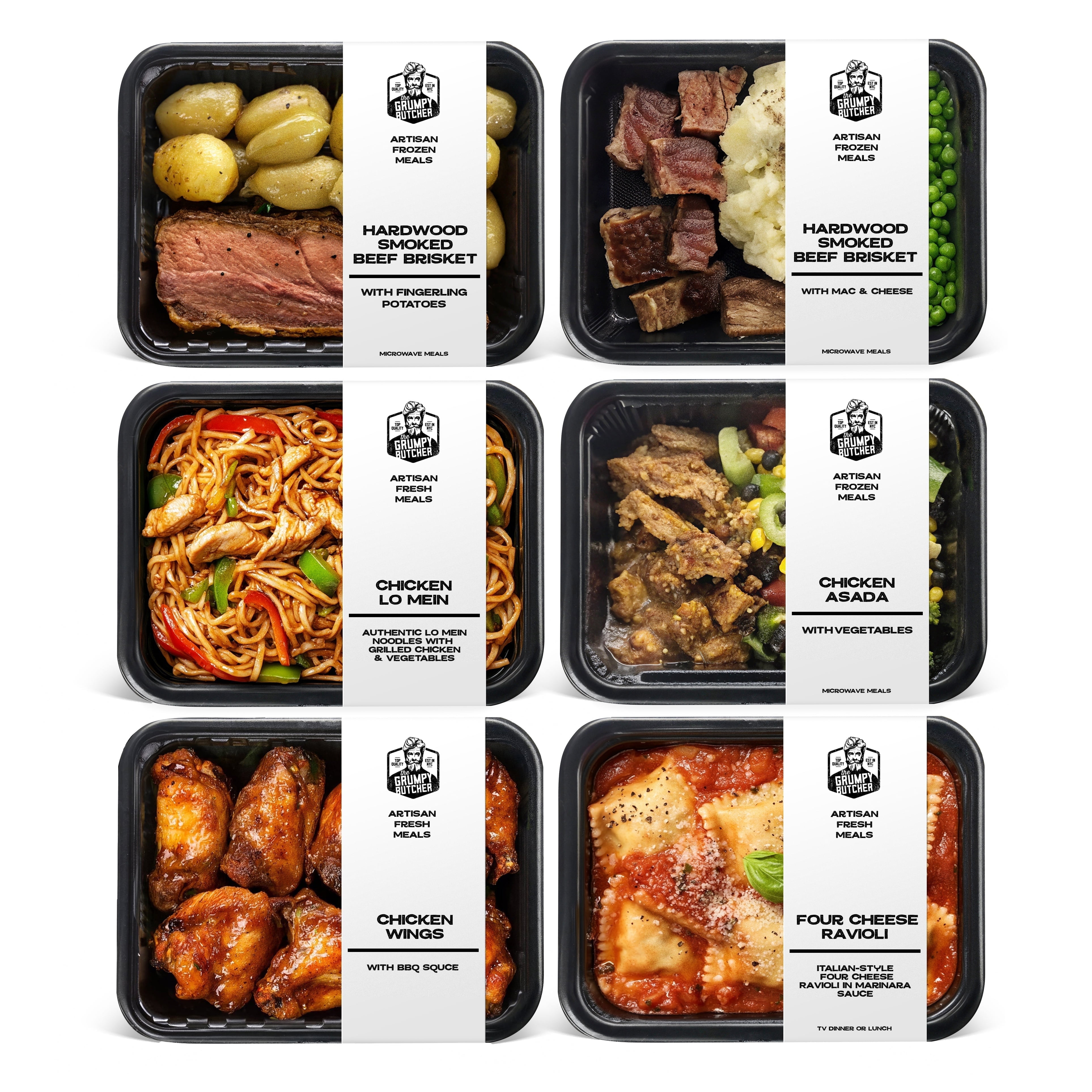 Grumpy Butcher Frozen Meals BBQ Fusion Sampler Set, 6 ct, 12 oz tray ...