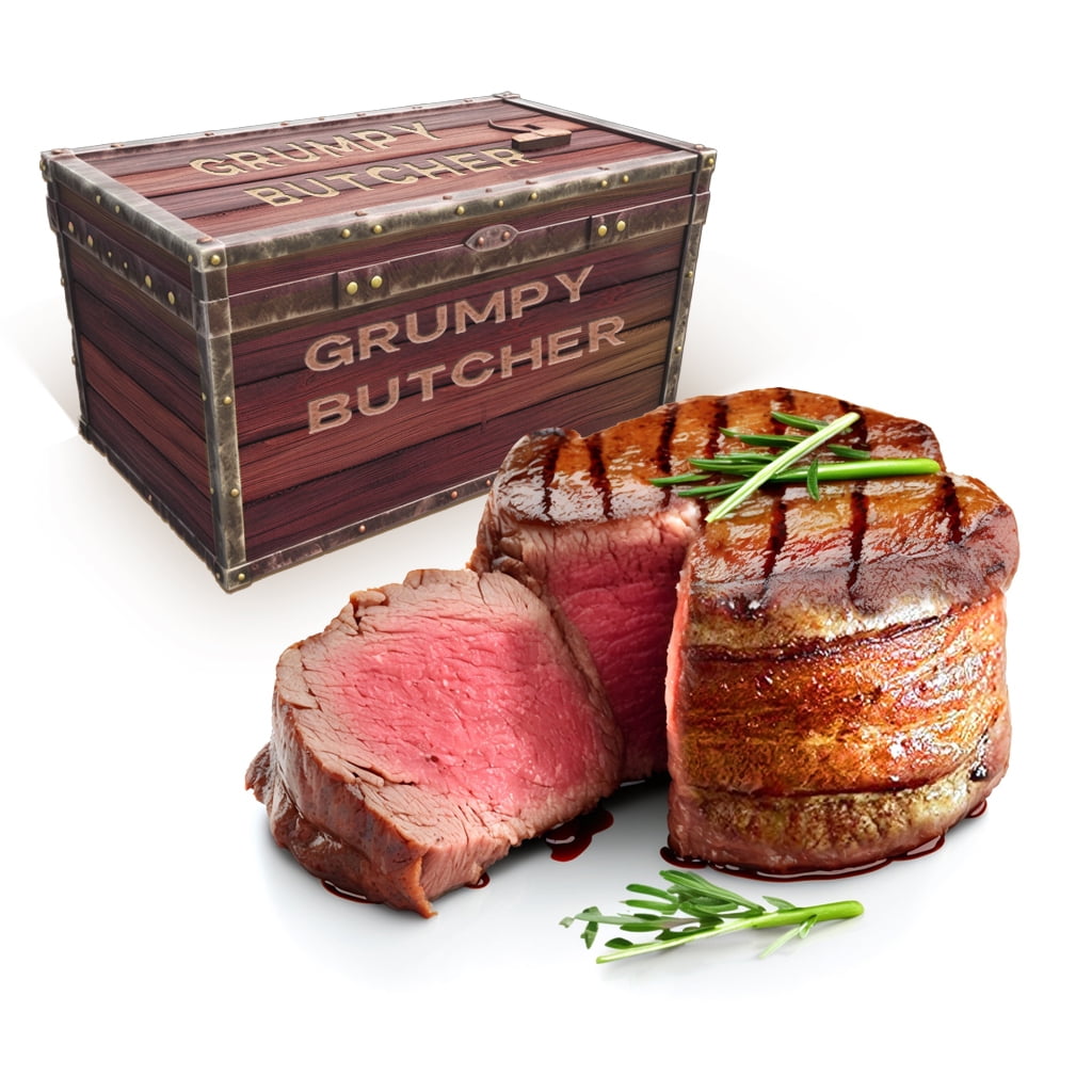 Grumpy Butcher Filet Mignon Steak, Choice Angus Beef - 4 Pack, 8 oz ...