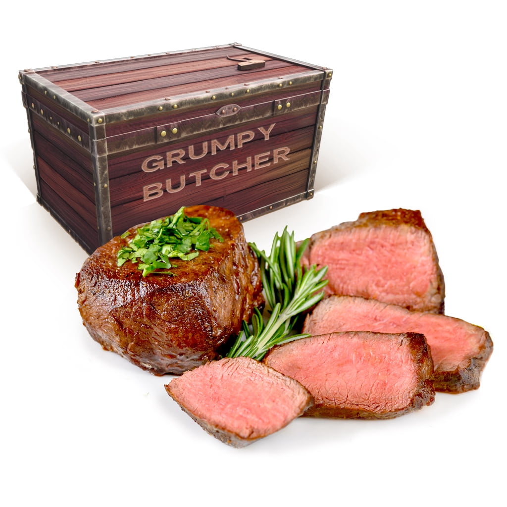 Grumpy Butcher Large Filet Mignon Steak, Choice Angus Beef - 6 Pack, 8 ...