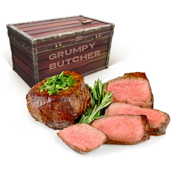 Grumpy Butcher Large Filet Mignon Steak, Choice Angus Beef - 6 Pack, 8 ...