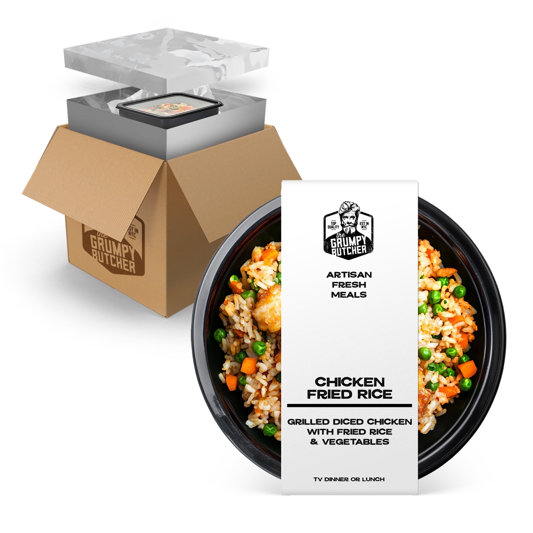 Grumpy Butcher Premium Meals Chicken Fried Rice, 6 ct, 10 oz bowl ...