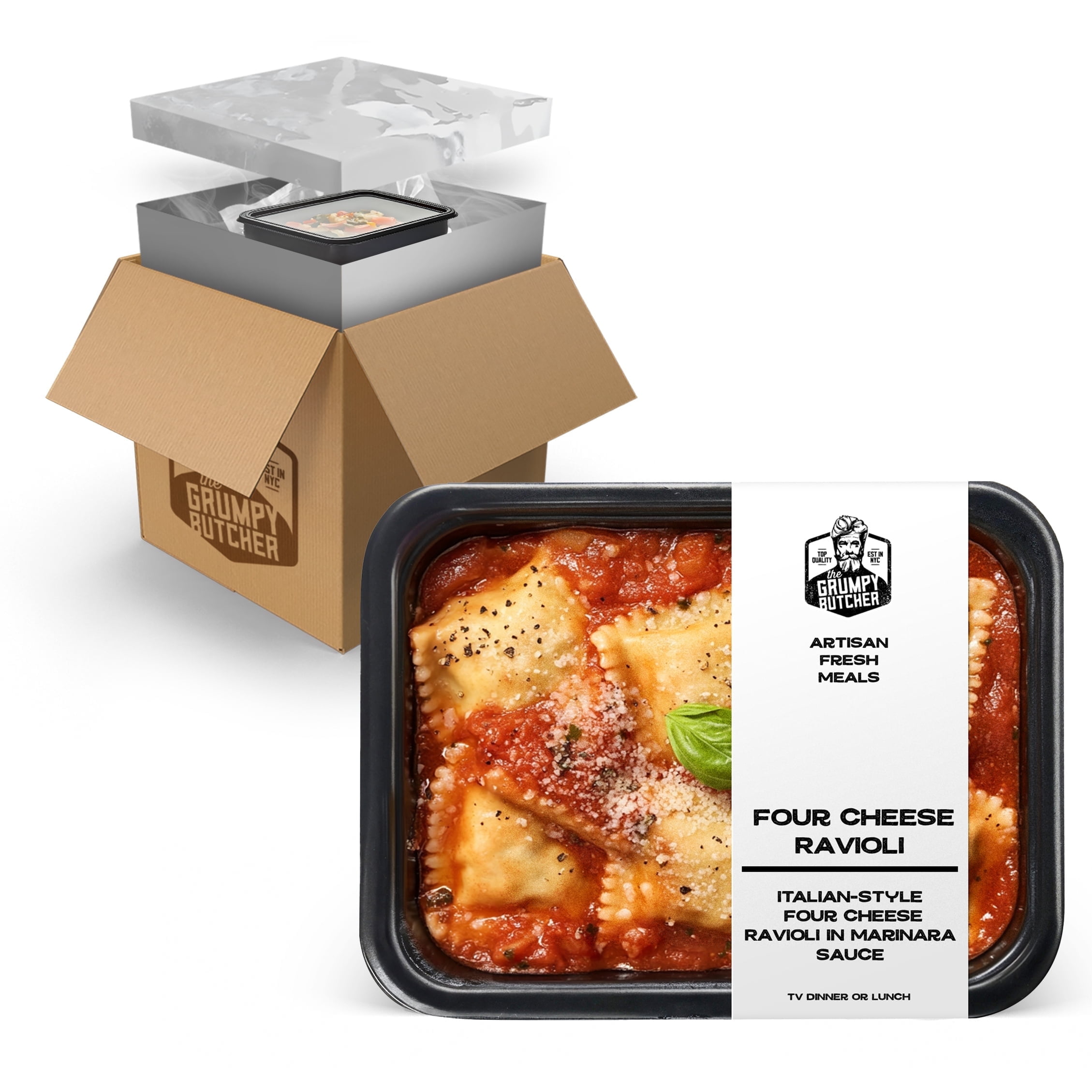 Grumpy Butcher Premium Meals Four Cheese Ravioli, 6 ct, 12 oz tray ...