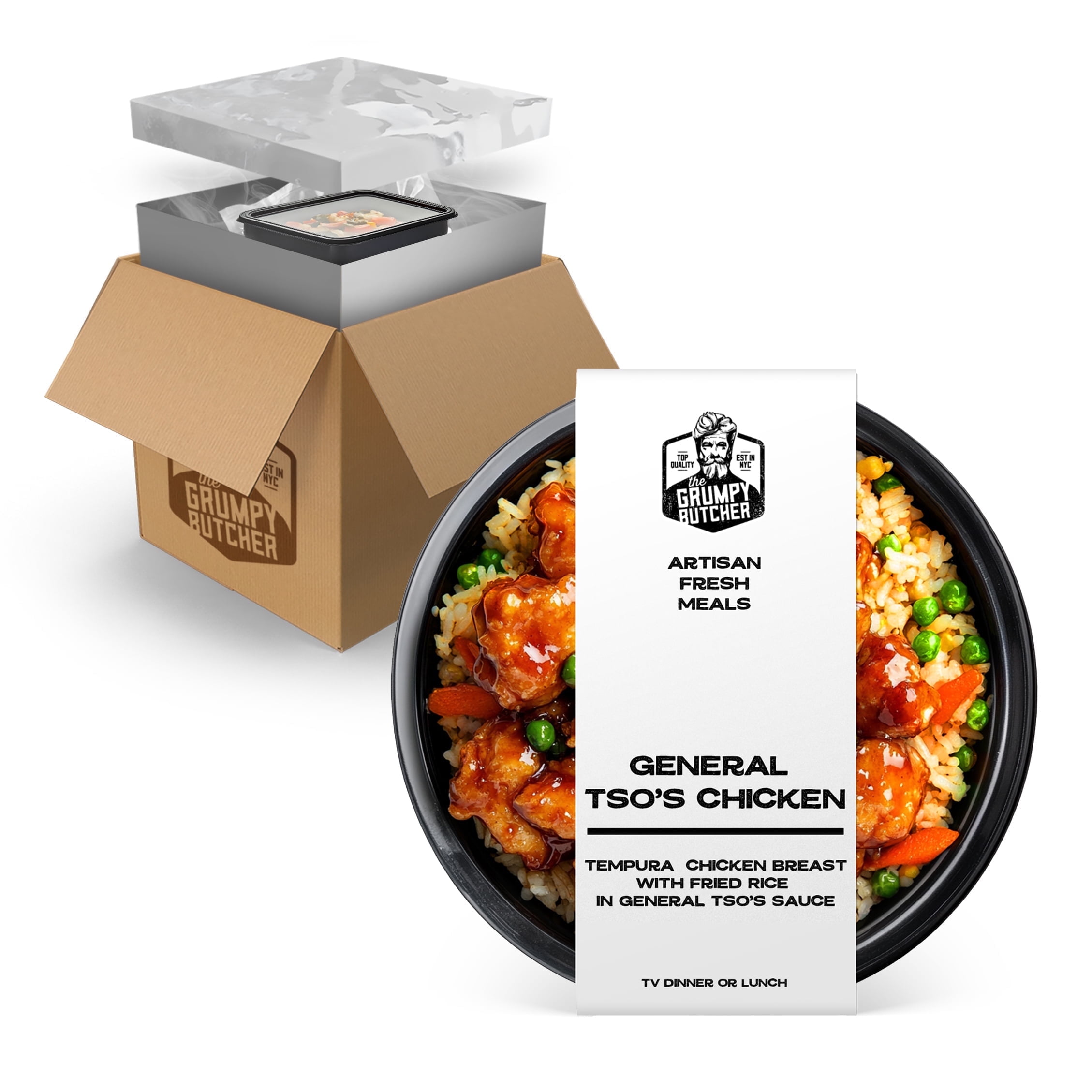 Grumpy Butcher Premium Meals General Tso Chicken & Fried Rice, 6 ct, 10 ...