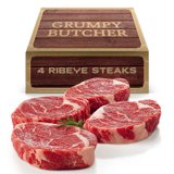 Grumpy Butcher, Prime Ribeye Steaks, 14 oz, Large Thick Pack of 4 ...