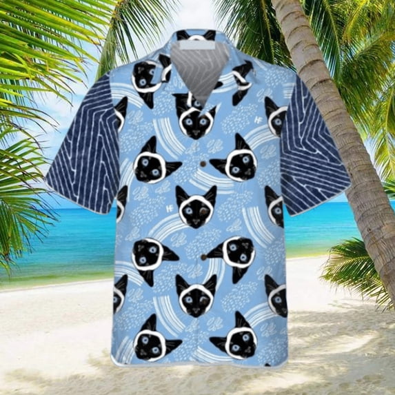 Grumpy Cat Blue Hawaiian Shirt - Walmart.com