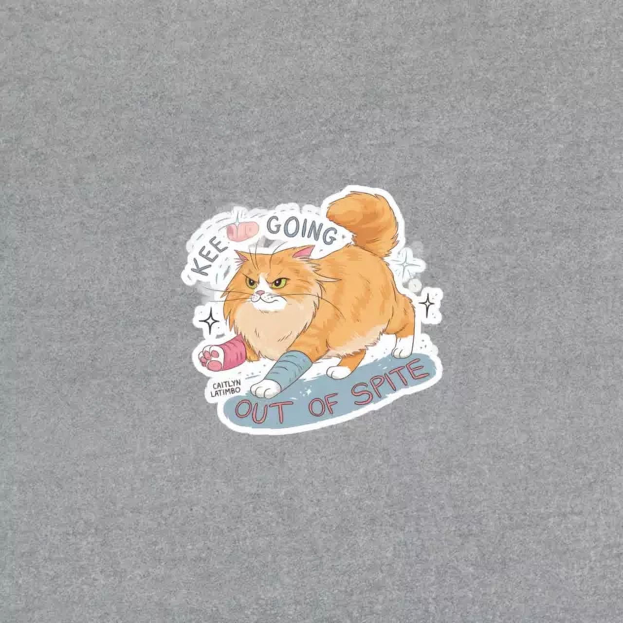 Grumpy Cat Cartoon Sticker - Keep Going Out Of Spite Motivationalphone ...