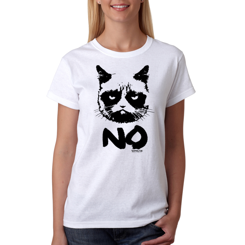Grumpy Cat Grumpy No Women White T-Shirt NEW Size 2XL, Female XX-Large ...