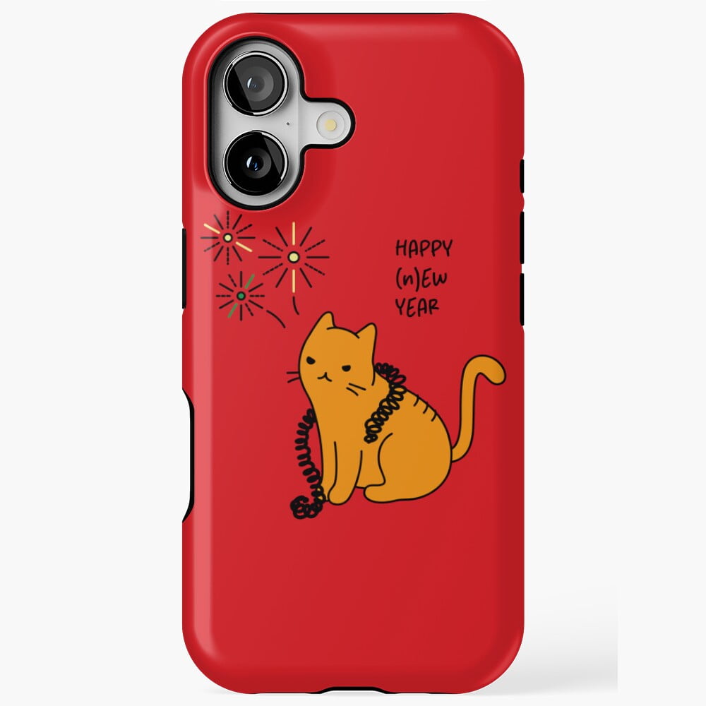 Grumpy Cat Happy Ew Year Funny Tinsel Feline Art Phone Case 17 16 15 14 ...