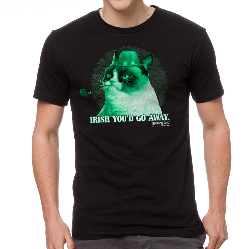 Grumpy Cat Irish Grumpy Men Black T-Shirt NEW Size L, Male Large ...