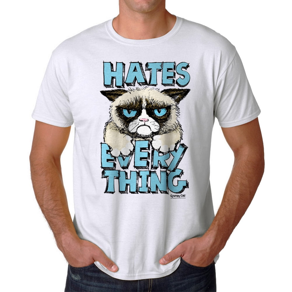 Grumpy Cat Mens Graphic Tee - Grumpy Cat Hates Everything - Regular Fit ...