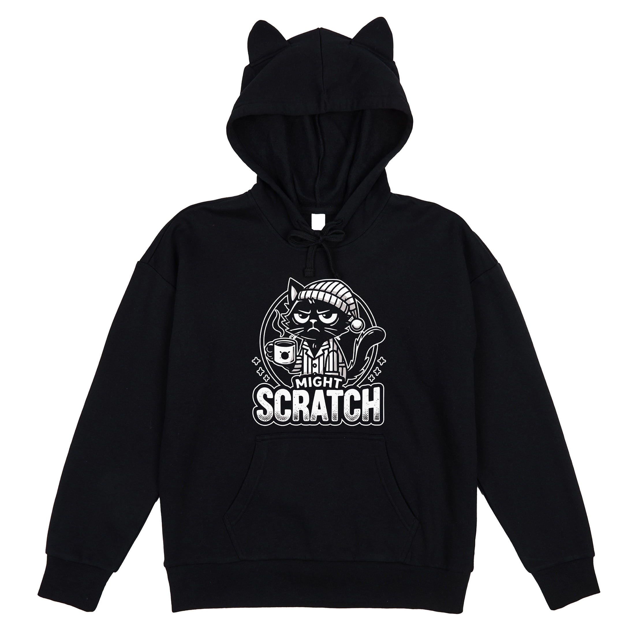 Grumpy Cat Might Scratch Adult Black Long Sleeve Cosplay Hoodie With 3D ...