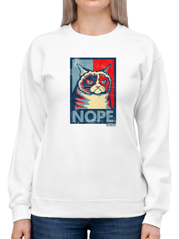Grumpy Cat Nope Sweatshirt Women -T-Line Designs, Female Large ...