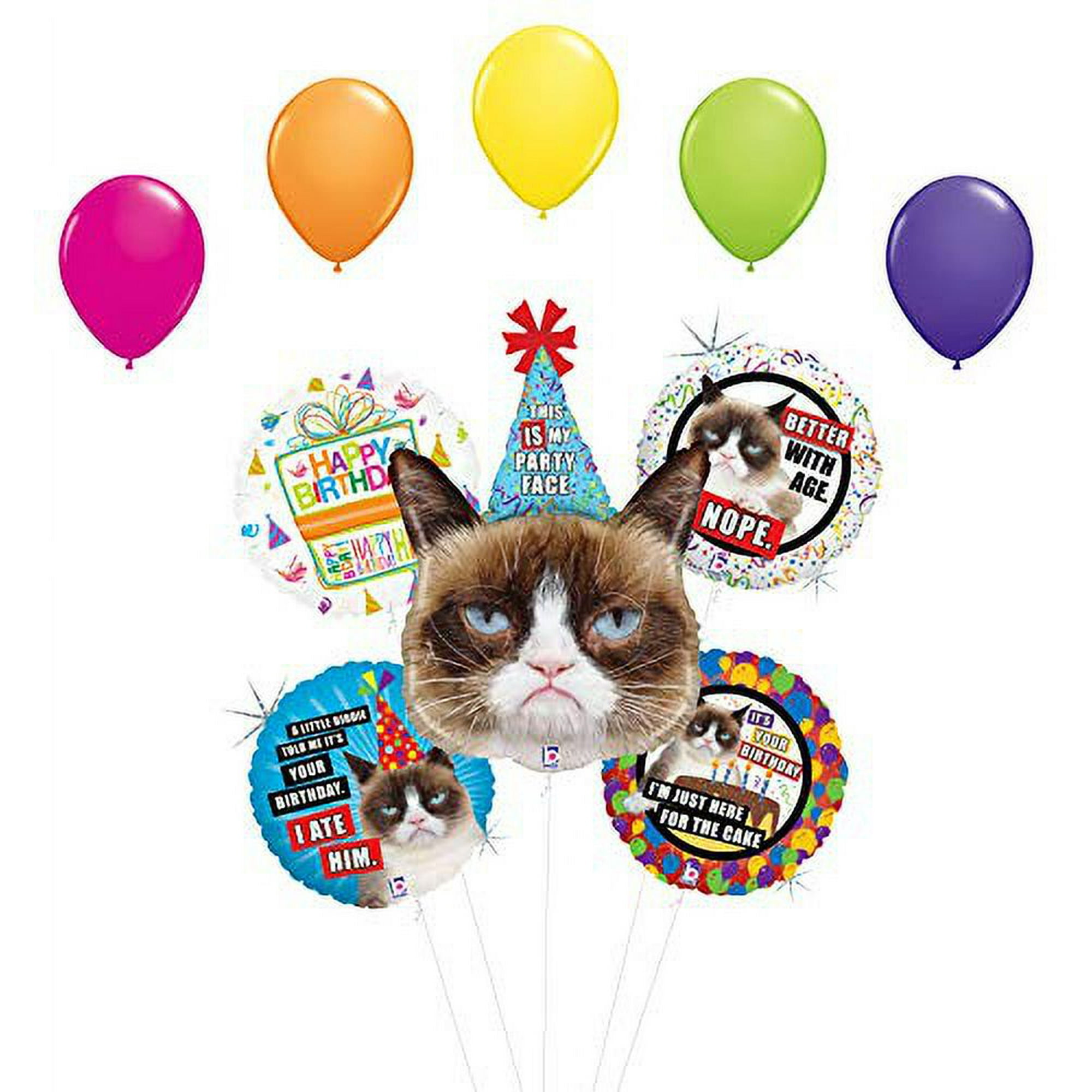 Grumpy Cat With Birthday Hat