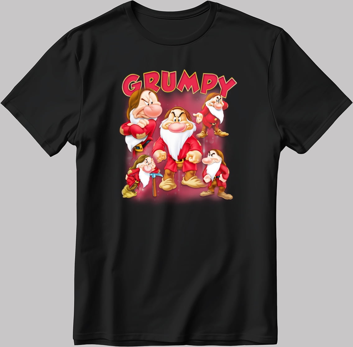 Grumpy Disney Character Short Sleeve W/B Men / Women T Shirt J033 ...